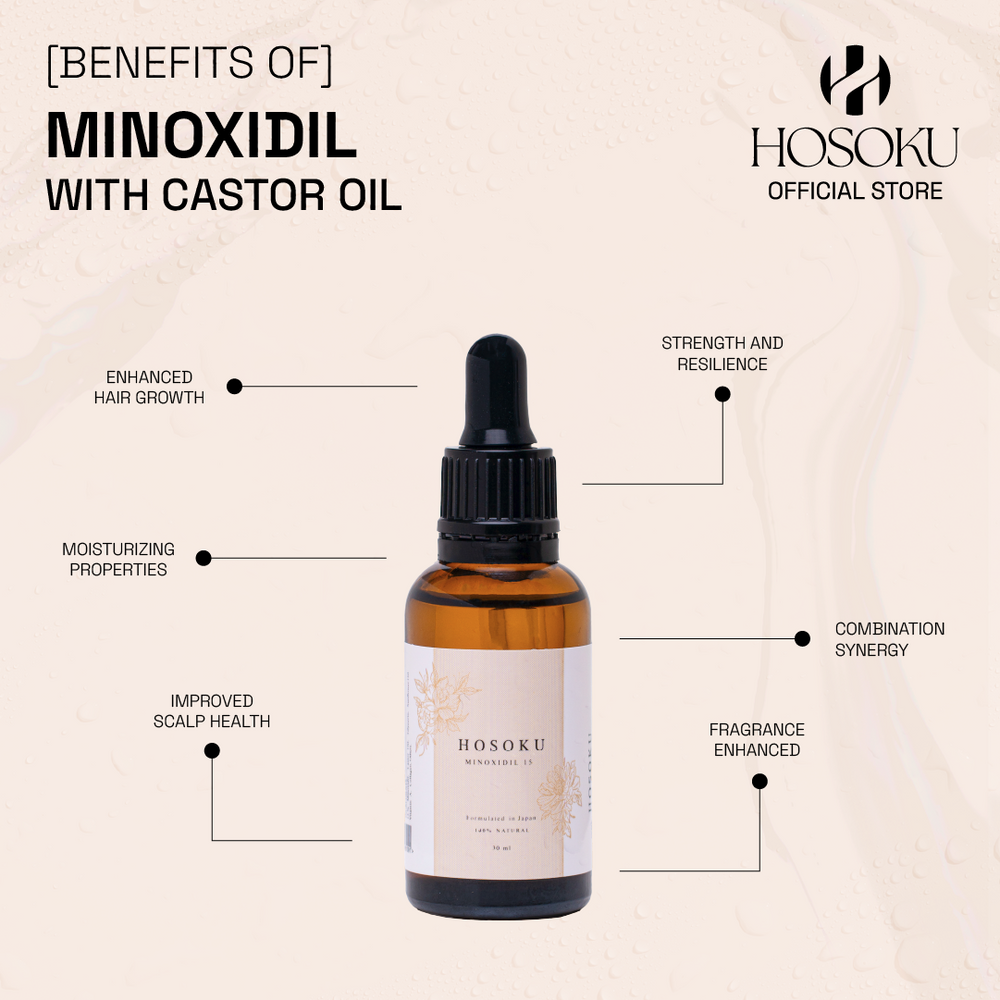 HOSOKU MINOXIDIL with Castor Oil – Ultra Strength Hair Regrowth Oil